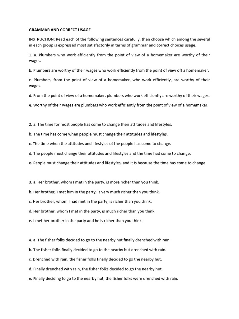 Grammar and Correct Usage | PDF Grammar and Correct Usage | PDF