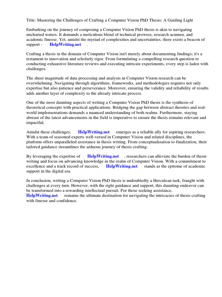 Computer Vision PHD Thesis PDF | PDF | Computer Vision | Deep Learning