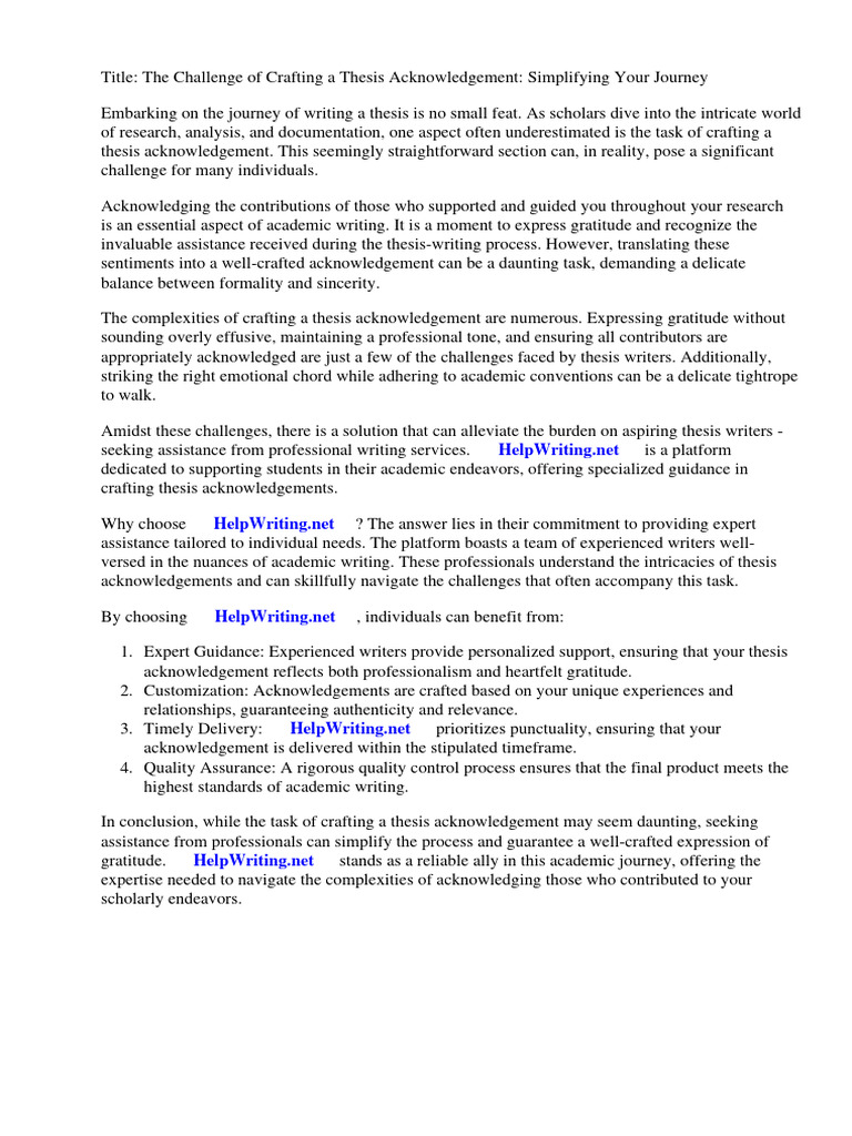 Acknowledgement for Thesis Template | PDF | Thesis