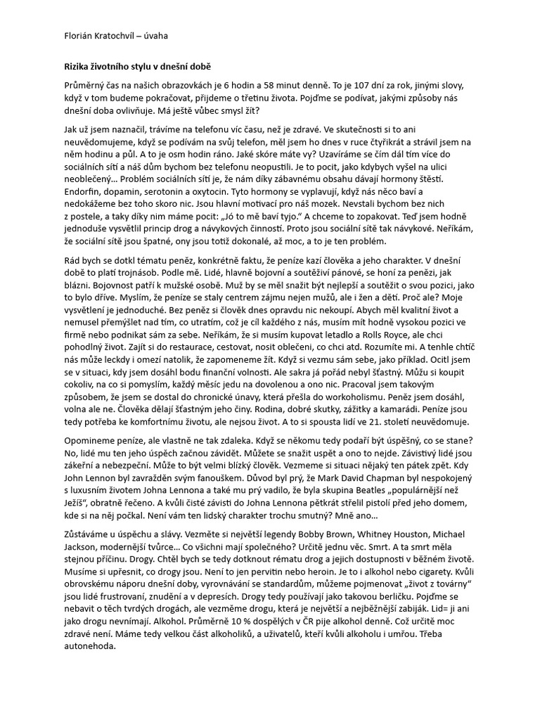 Úvaha - Florian | PDF