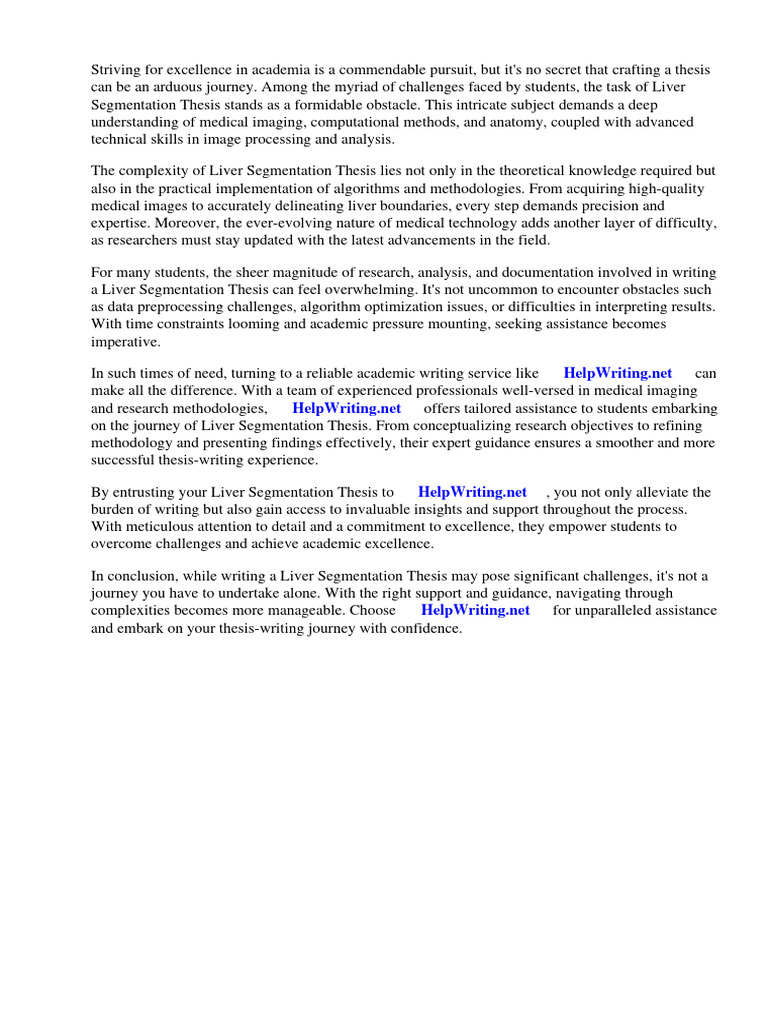 Liver Segmentation Thesis Pdf Liver Image Segmentation