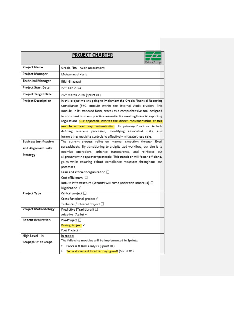 PC - Oracle FRC - Audit Assessment - Rev 0.2 | PDF | Audit | Internal Audit