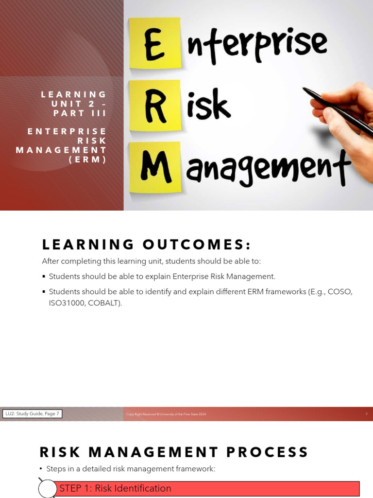 LU2 - Enterprise Risk Management (ERM) | PDF | Enterprise Risk ...