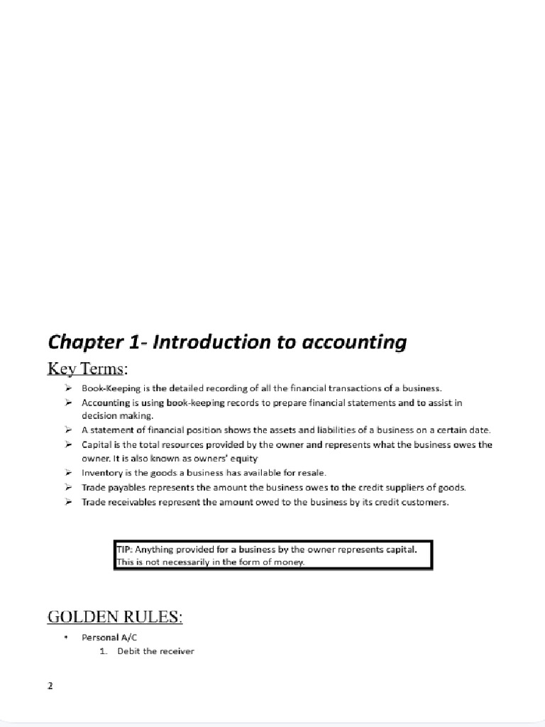 Accounts Chapters 1-6 | PDF