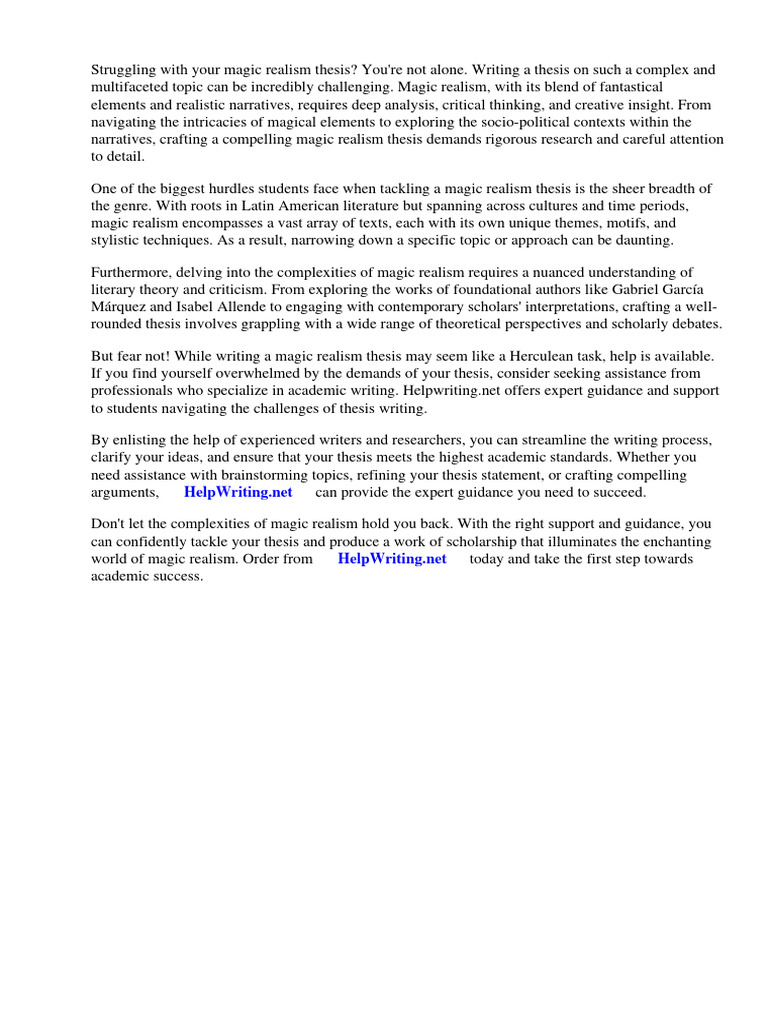 Magic Realism Thesis | PDF | Realism (Arts) | Gabriel García Márquez