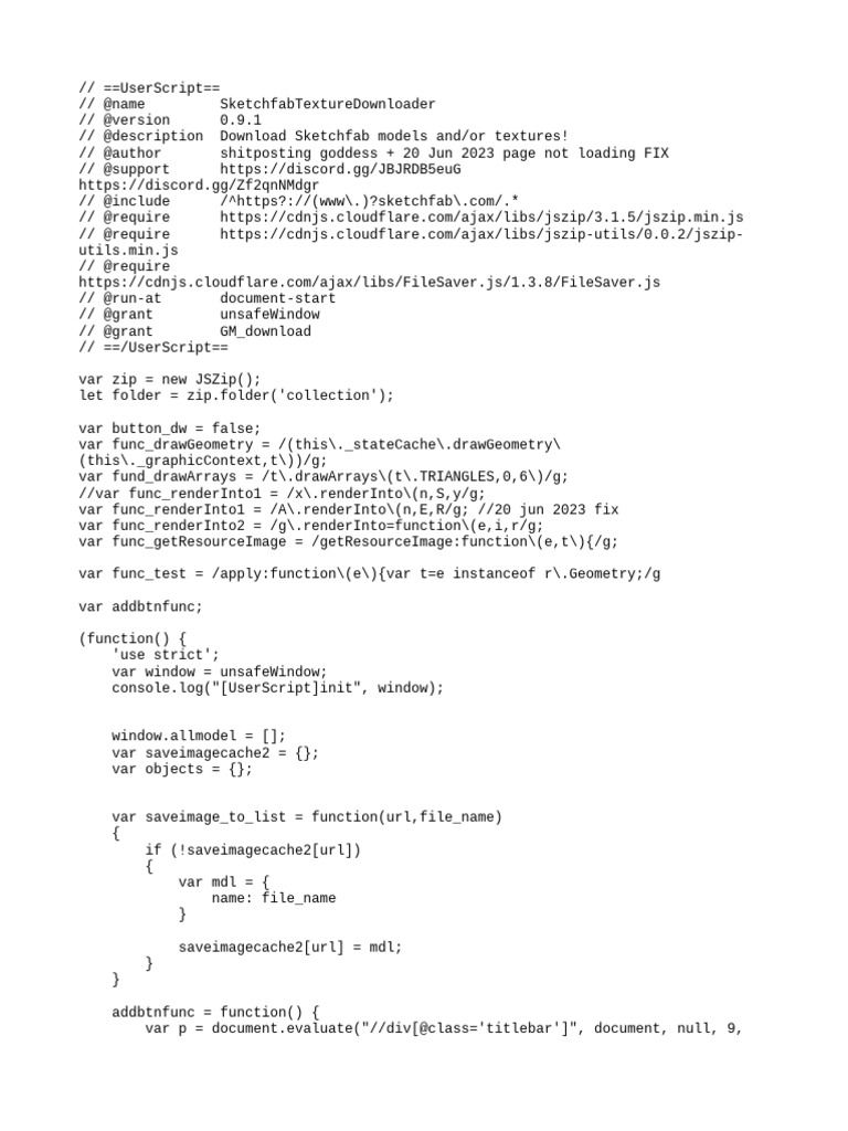 Sketchfab Script v0.9.1 Tampermonkey | PDF | Computer Science | Software