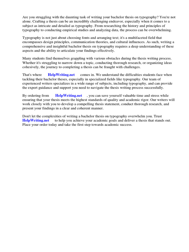 Bachelor Thesis Typography | PDF | Thesis | Typography