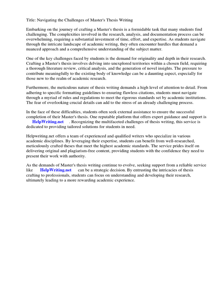 Masters Thesis | PDF | Thesis | Expert