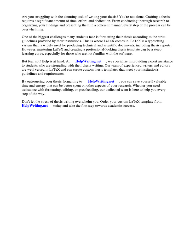 Latex Template Thesis Report | PDF | Career & Growth