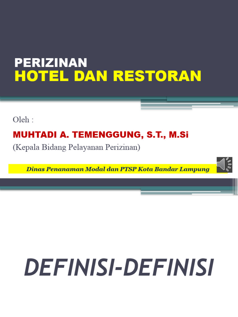 Perizinan Usaha Hotel dan Restoran | PDF | Pengelolaan Keuangan & Uang