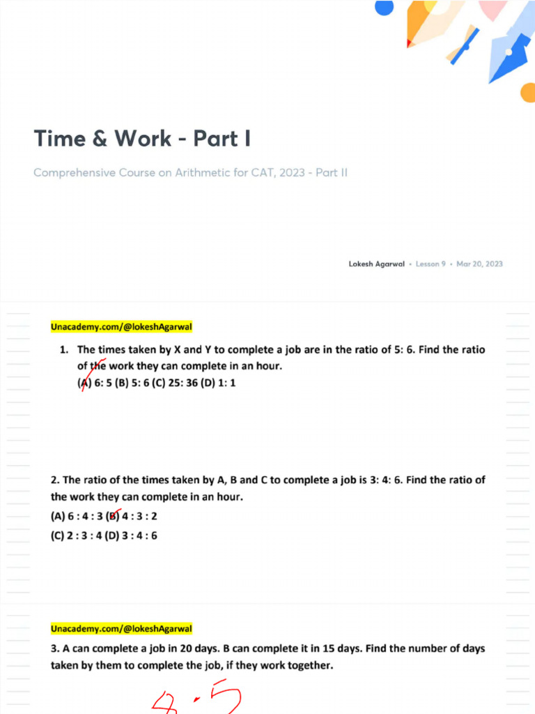 Time Work Part I No Anno | PDF