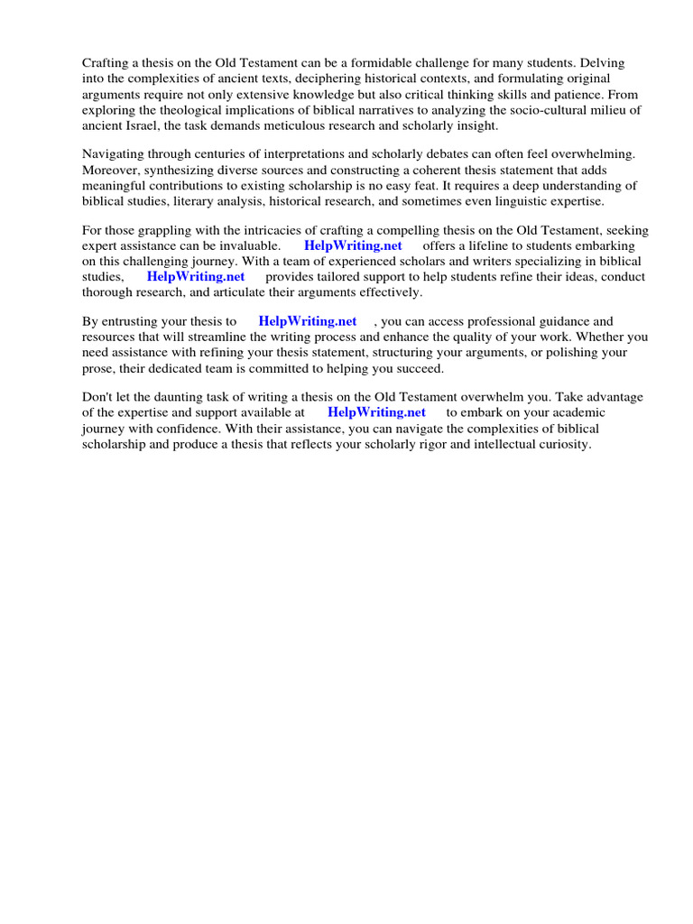 Old Testament Thesis Statements | Download Free PDF | Bible | Book Of ...