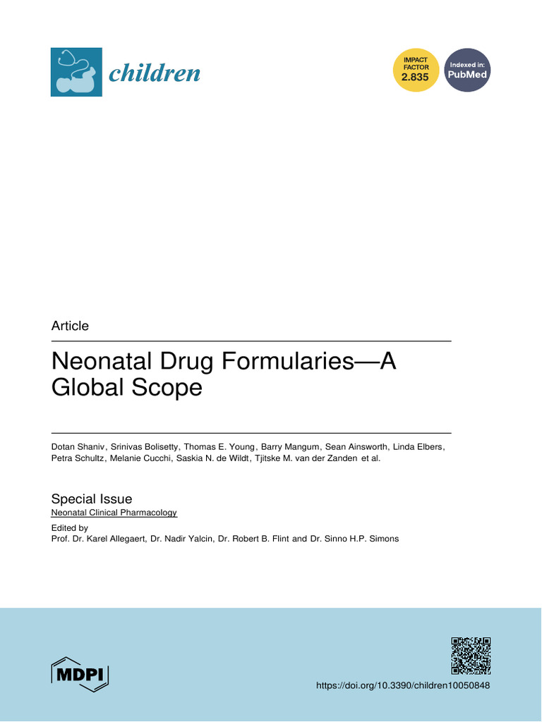 Neonatal Drug Formularies A Global Scope | Download Free PDF | Pharmaceutical Sciences | Health ...