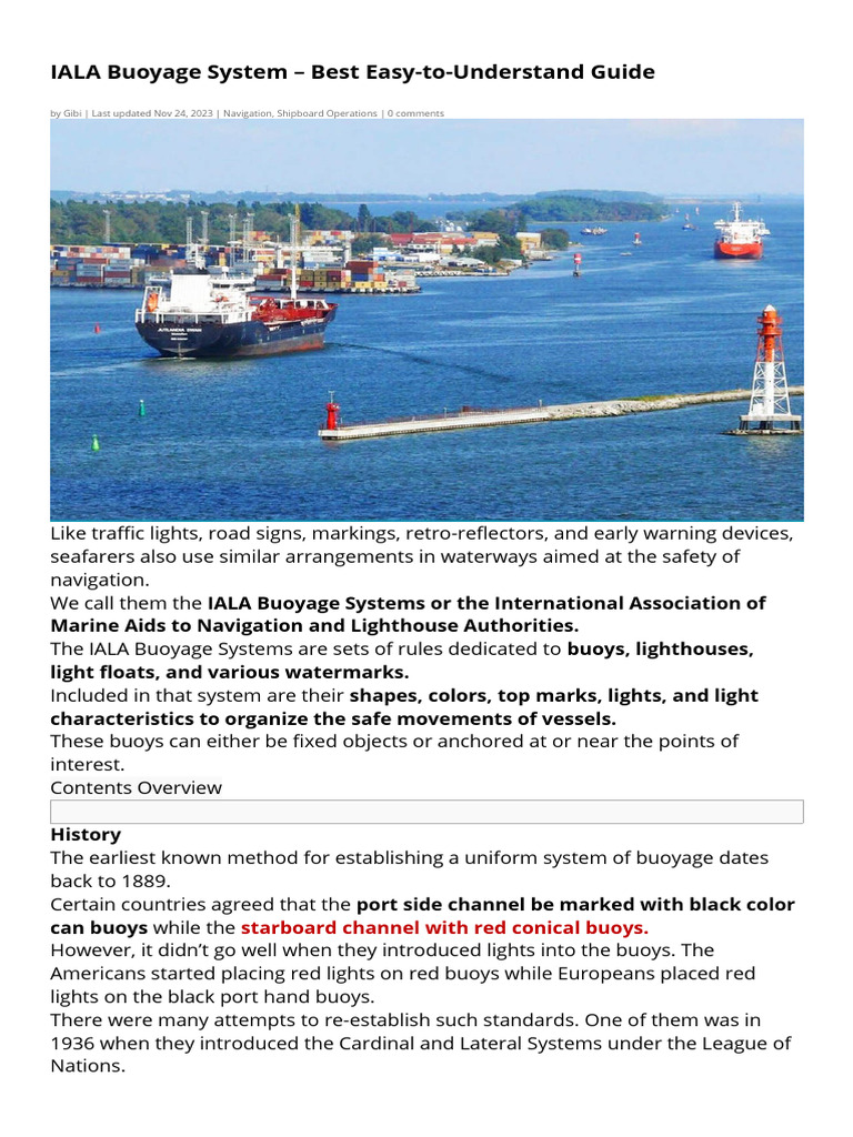 Iala Bouy System | PDF | Navigation | Water Transport