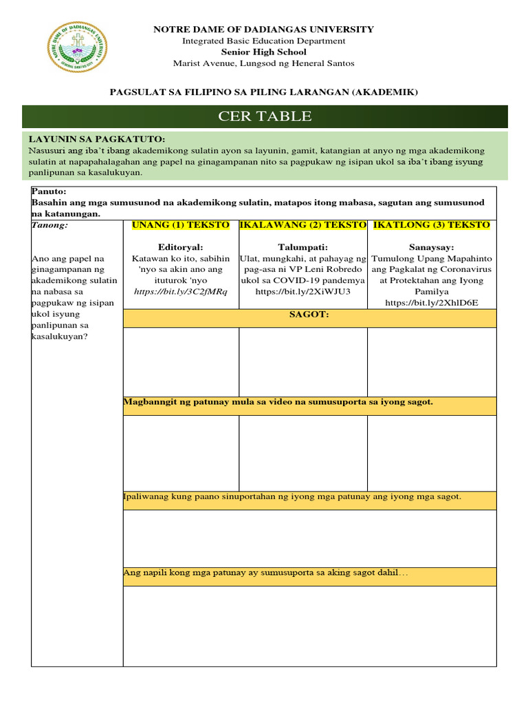 CER Table Guided Generalization | PDF CER Table Guided Generalization | PDF