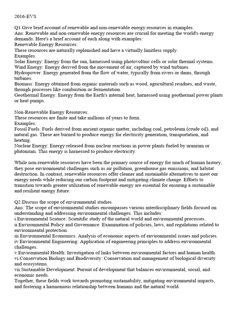 Evs 1 | PDF | Renewable Energy | Air Pollution