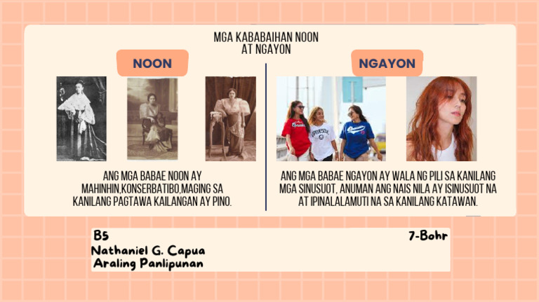 Peach Hand Drawn Compare and Contrast T Chart Flip Backdrop | PDF