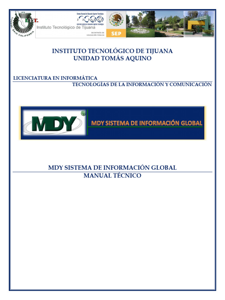 Manual Tecnico MDY Sist Inf Glob | PDF | Software | Contraseña