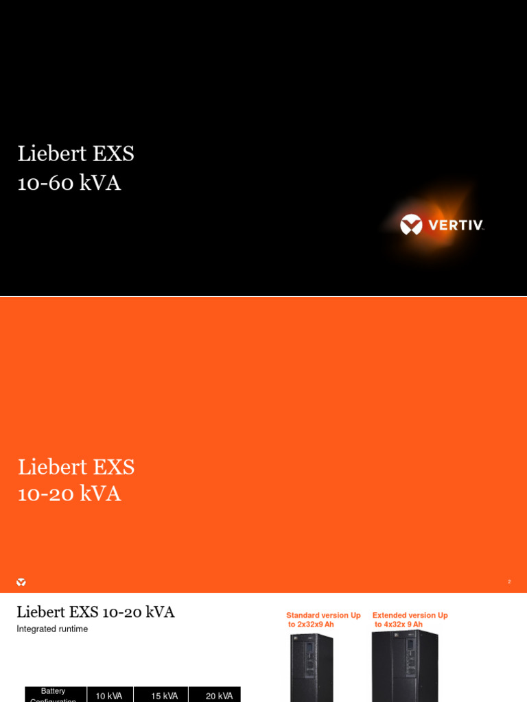Vertiv Liebert EXS 10-60kVA - Hoja de Datos | PDF