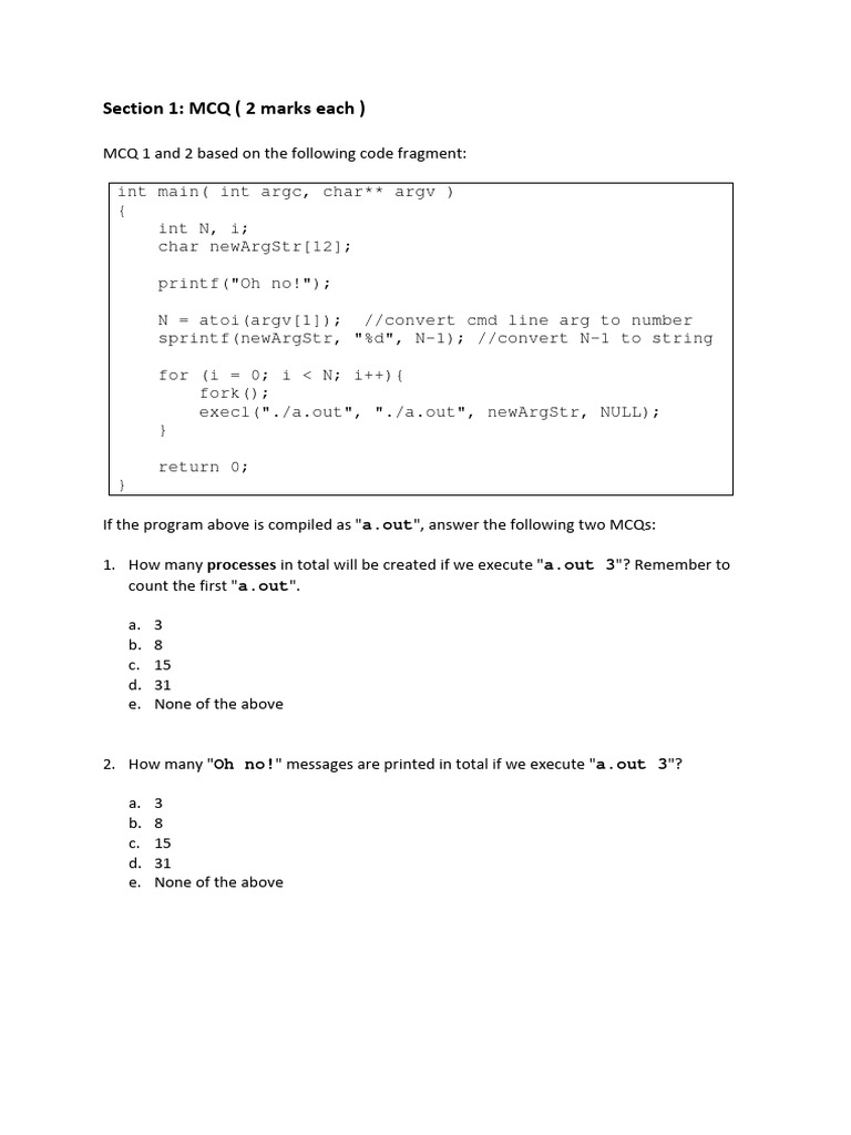 Cs2106 1617s1 Midterm Solution | PDF | Computer Architecture | Concurrency (Computer Science)