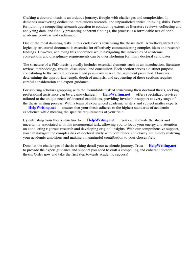 PHD Thesis Structure Word Count | PDF