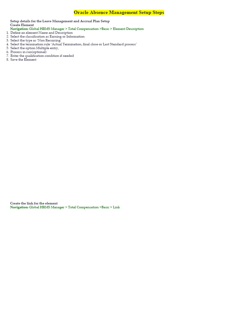 Oracle Absence Management Setup Guide | PDF | Accrual | Payroll