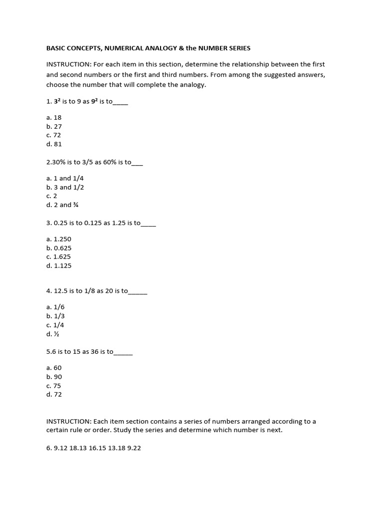 Basic Concepts | PDF | Mathematics | Arithmetic
