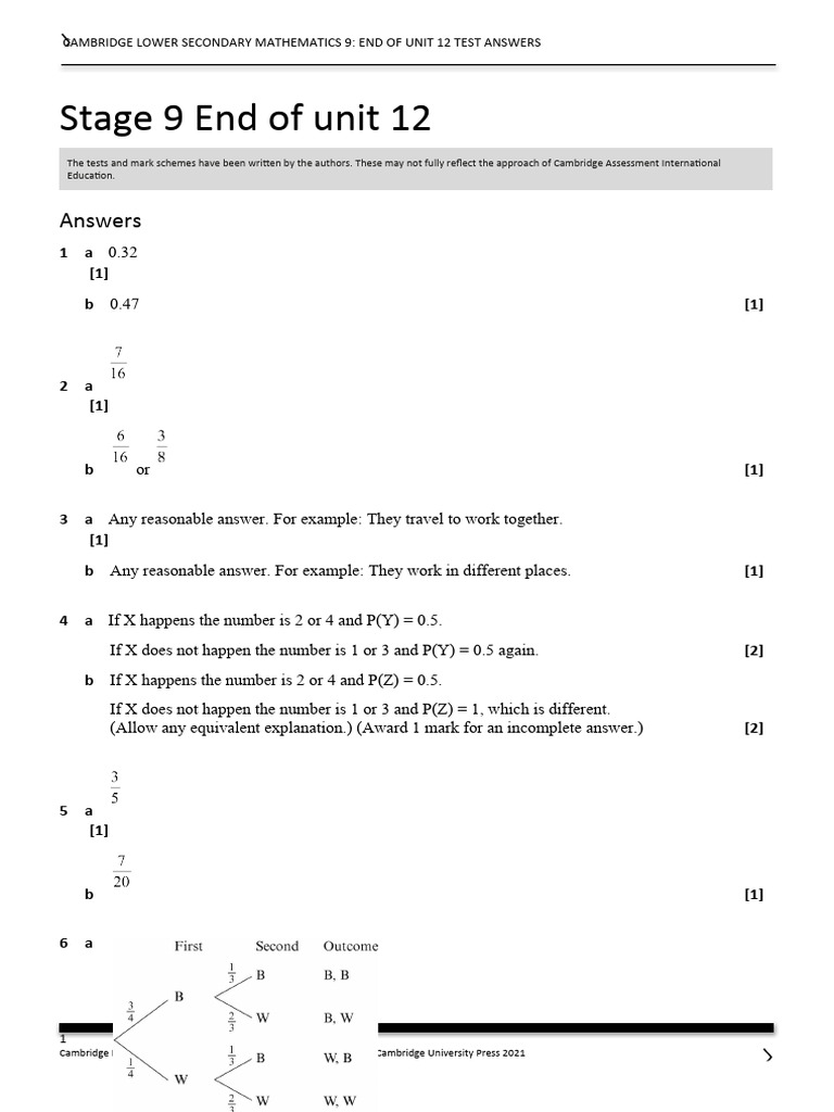 Unit 12 End-Of-unit Test Answers | PDF