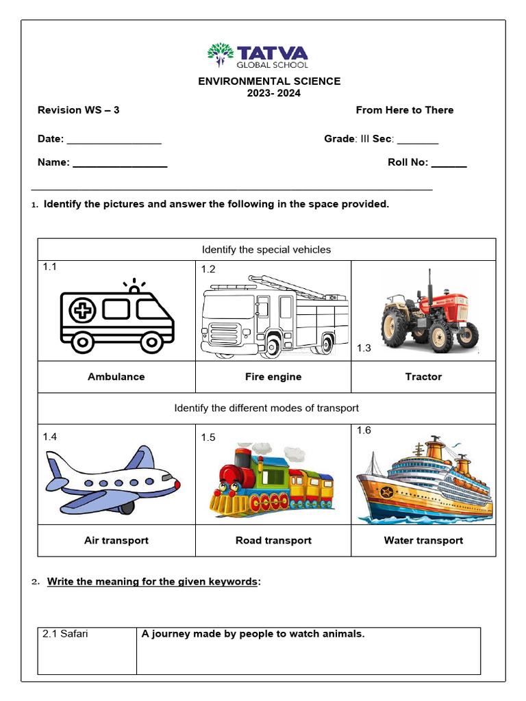 GR - 3 - Evs - Rws - 3-Ak | Download Free PDF | Transport | Mode Of ...