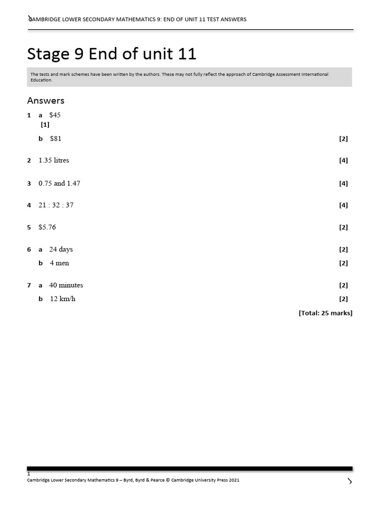 Unit 11 End-Of-unit Test Answers | PDF