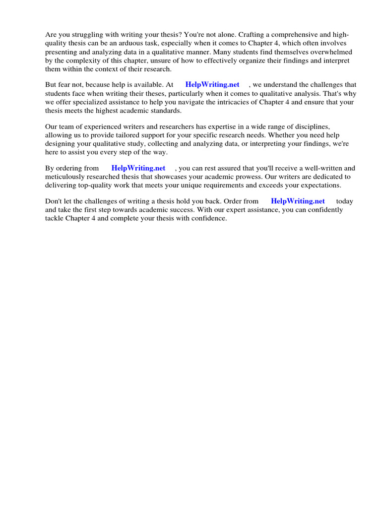 Qualitative Thesis Chapter 4 Sample | Download Free PDF | Methodology ...