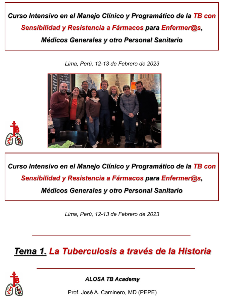 Curso sobre Manejo Clínico de la TB | PDF | Tuberculosis | Epidemiología