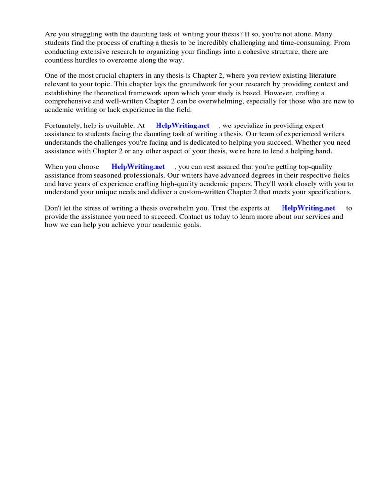 Thesis Chapter 2 Sample Format | PDF | Thesis | Methodology