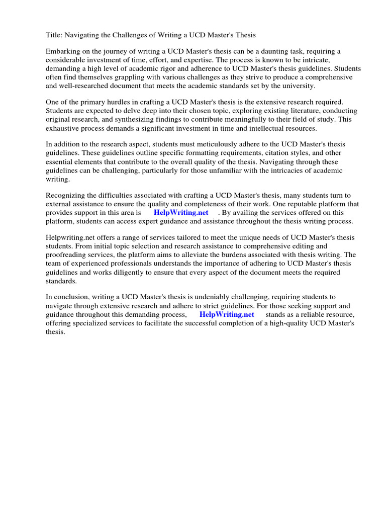 Ucd Masters Thesis Guidelines | PDF | Thesis | Lidar