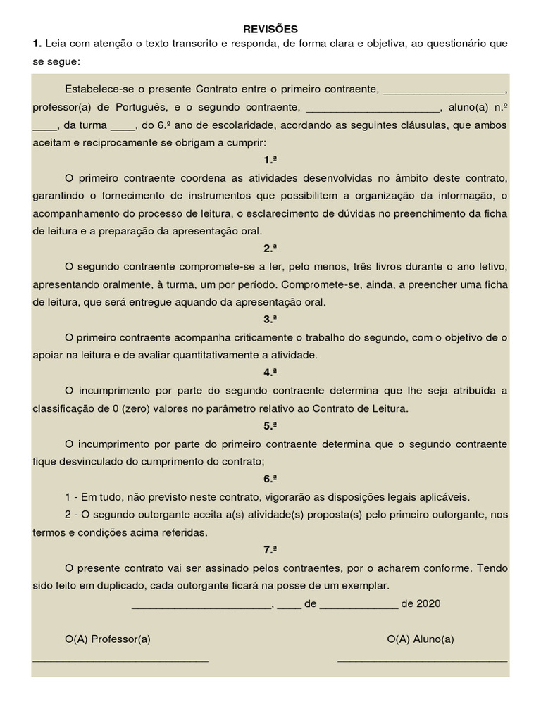 Revisões para A Prova Intercalar Escrita - TEE - RLLP | PDF ...