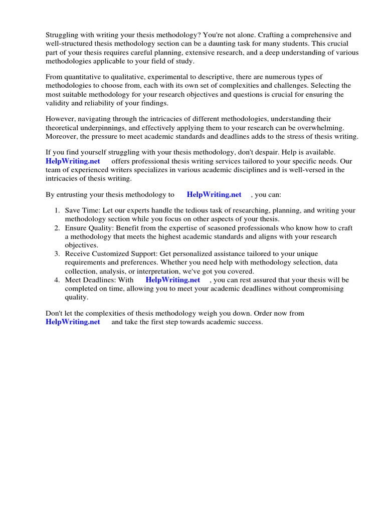 Types of Thesis Methodology | PDF | Methodology | Thesis