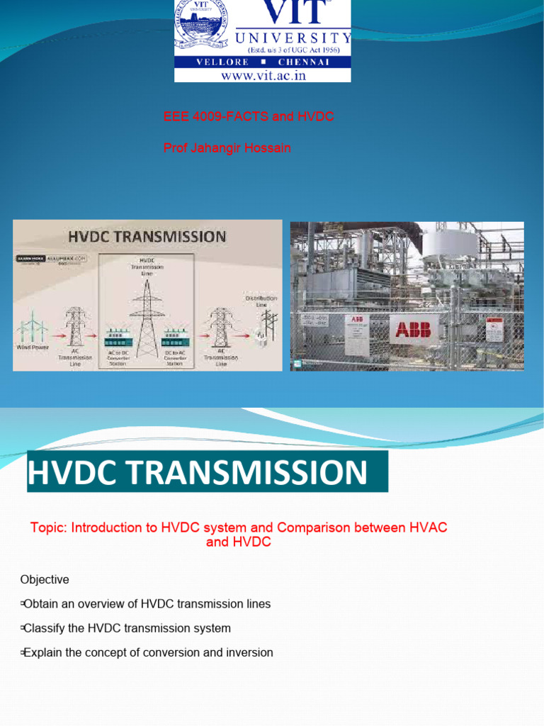 Lecture 3 - Hvdc-Transmission | PDF | High Voltage Direct Current | Electric Power Transmission