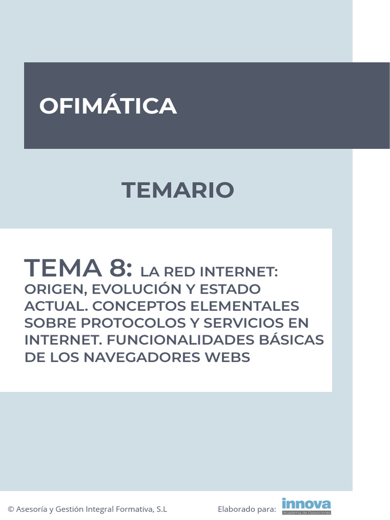 TEMA 8 OFIMATICA P | PDF | Protocolos de internet | Protocolo de ...