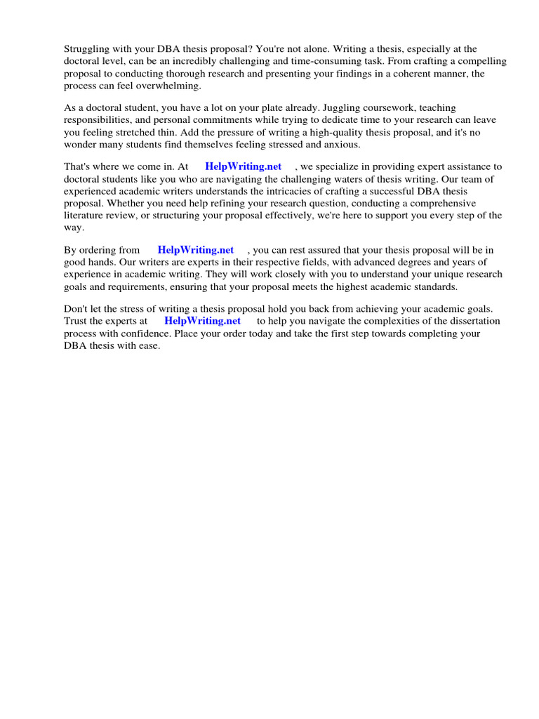 DBA Thesis Proposal | PDF