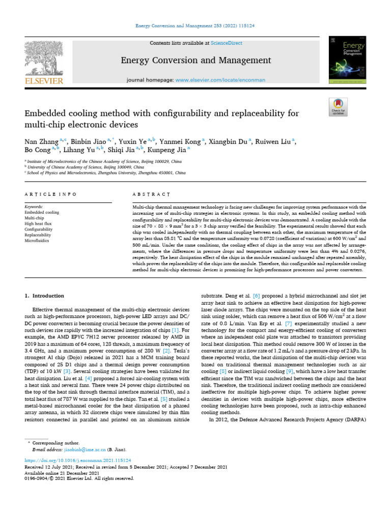 Configurable Embedded Cooling for Multi-Chip | PDF | Thermal Conduction ...