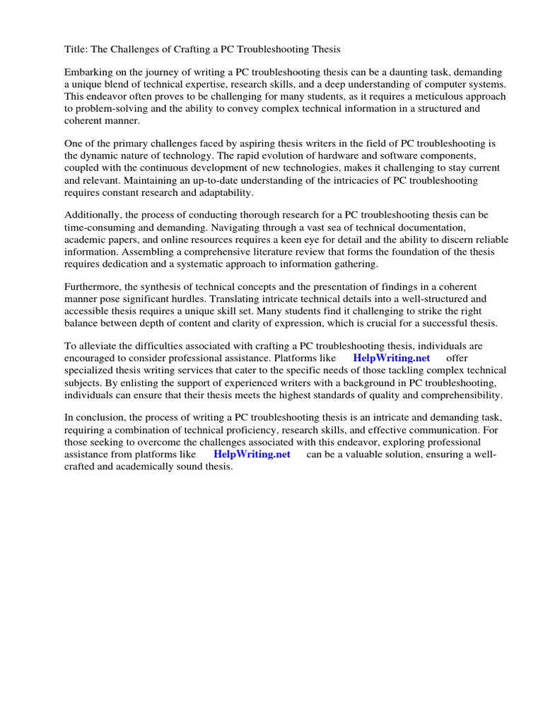 PC Troubleshooting Thesis | PDF | Computer Virus | Booting