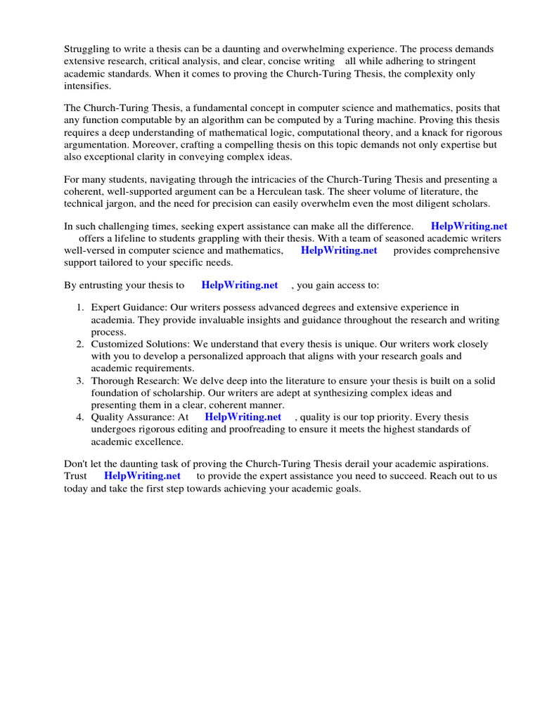 Church Turing Thesis Proof | PDF | Algorithms | Computational ...