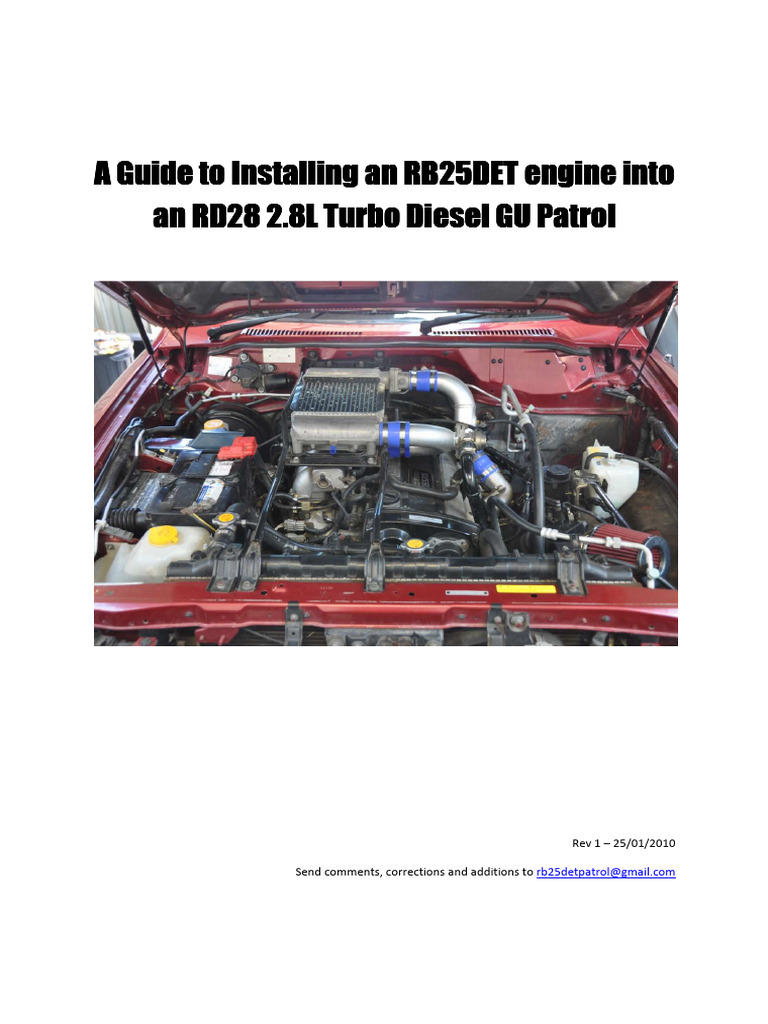 RB25DET Patrol Conversion Rev1 | PDF | Throttle | Pipe (Fluid Conveyance)