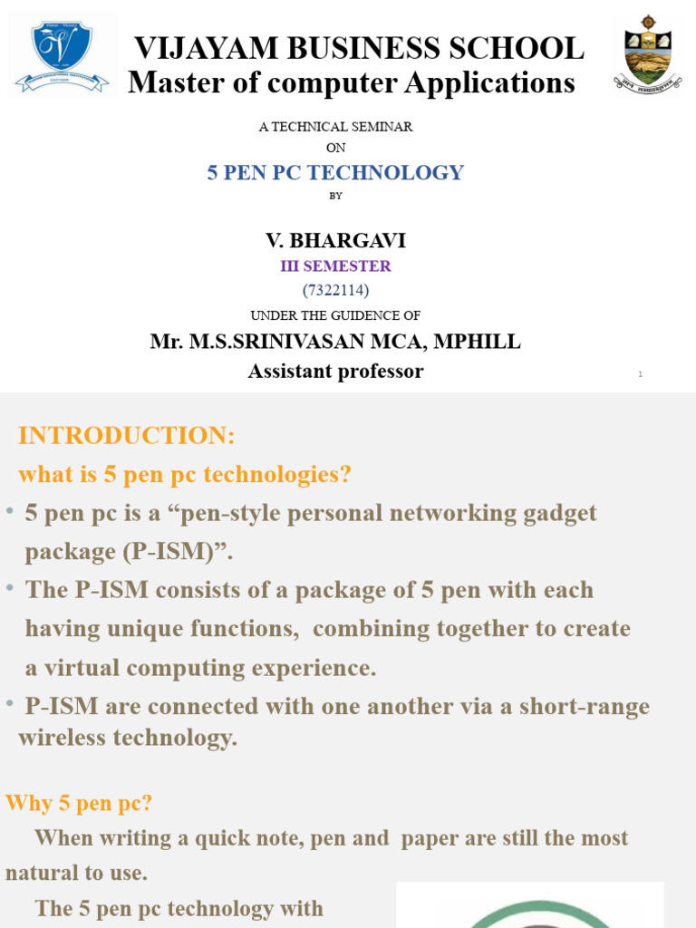 5 Pen PC Technology PPT-1-1 | PDF | Personal Computers | Computer Keyboard