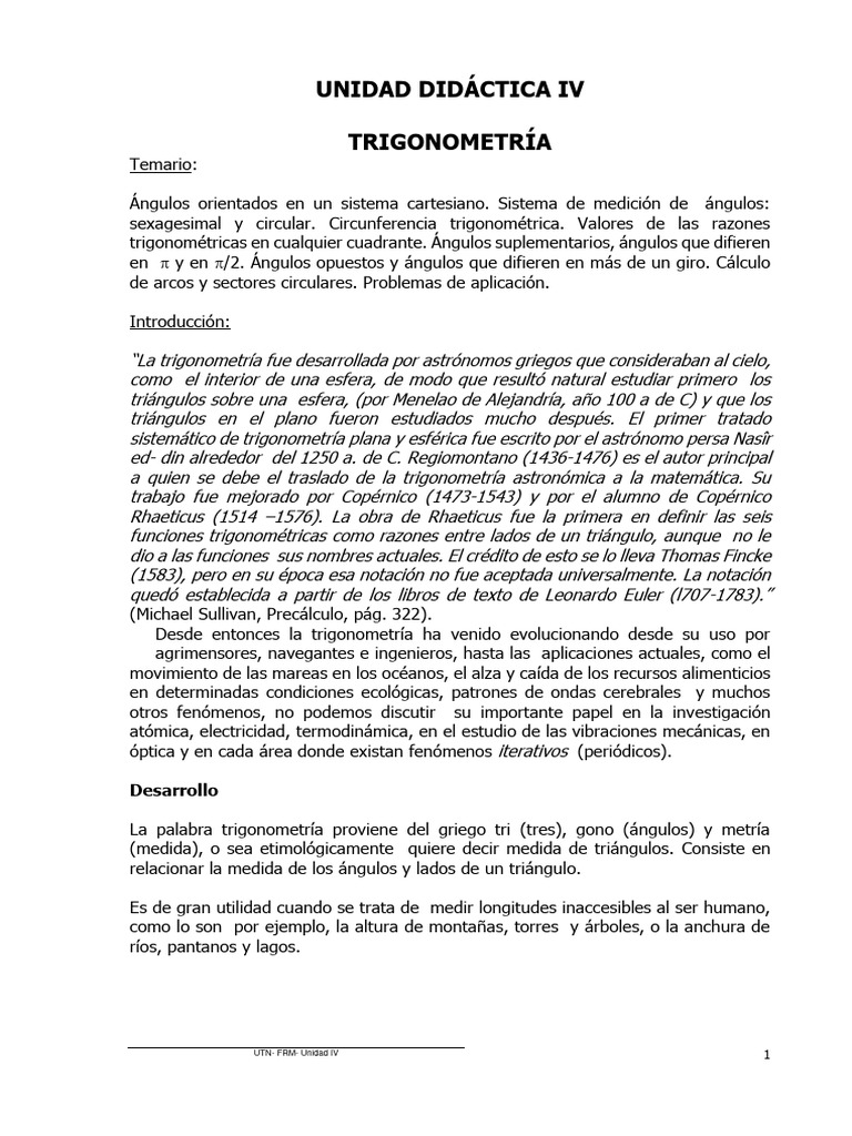 Formulario de Trigonometría Básica | PDF | Trigonometría | Ángulo