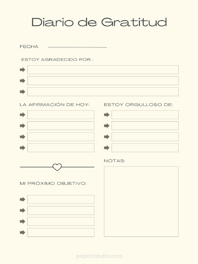 Diario De Gratitud Con Fondo Beige Pdf