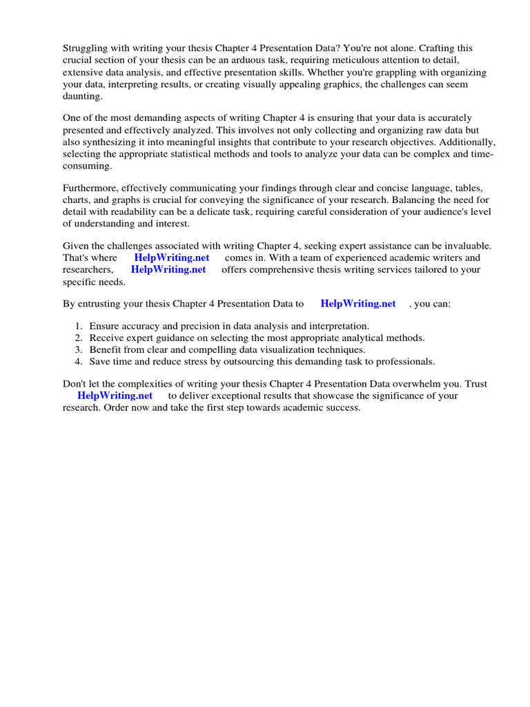 Thesis Chapter 4 Presentation Data | PDF | Statistics | Data
