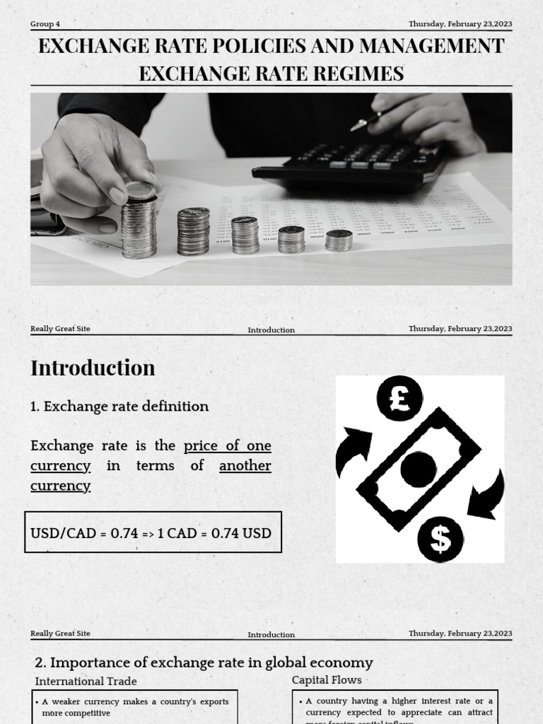 (TCQT) (Group 4) Exchange Rate Policies, Management and Regimes | PDF ...