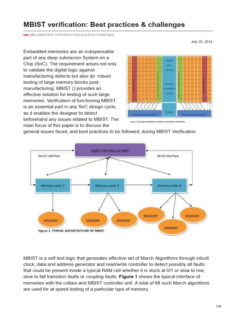 MBIST Verification Best Practices Challenges | PDF | System On A Chip ...