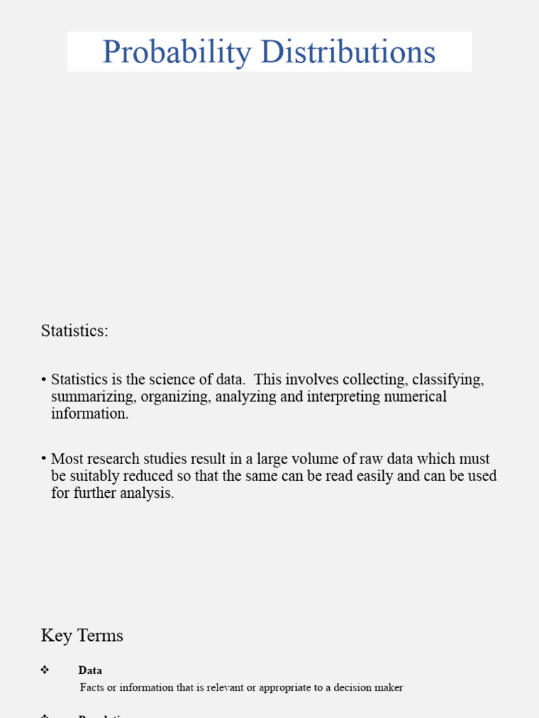 Understanding Probability Distributions | PDF | Probability Distribution | Statistics